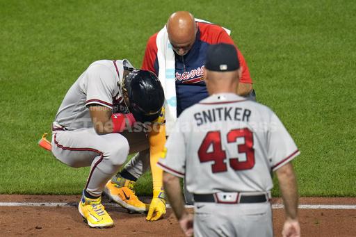 Braves' Ronald Acuña Jr. hit on the left elbow by a pitch, leaves game ...