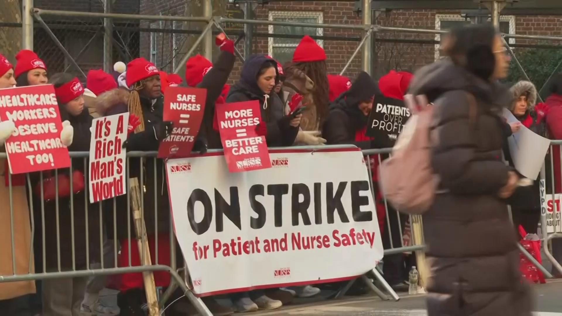 Nurses strike enters second day at major New York City hospitals | West ...