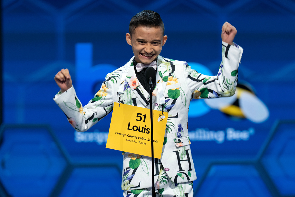 Photos of students competing for the Scripps National Spelling Bee ...