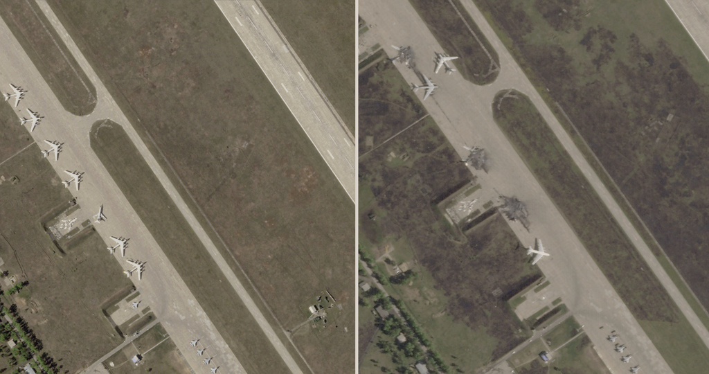 Satellite photos show destroyed bombers at a Russian air base struck by ...